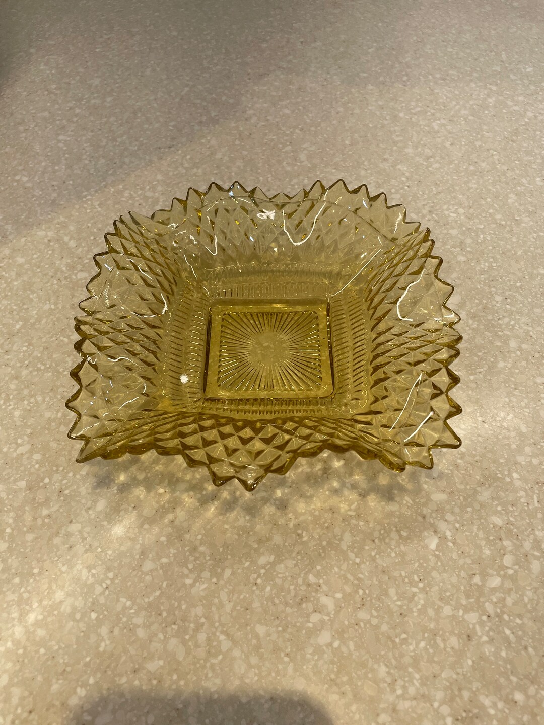 Vintage Indiana Glass Amber Candy Dish - Etsy