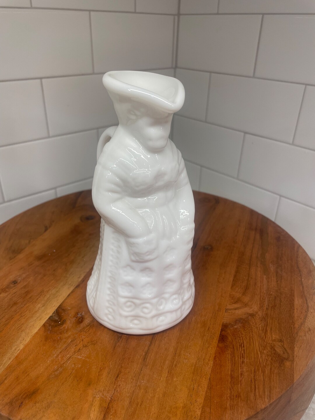 Vintage Kanawha Milk Syrup Creamer Pitcher Colonial Woman Servingware ...