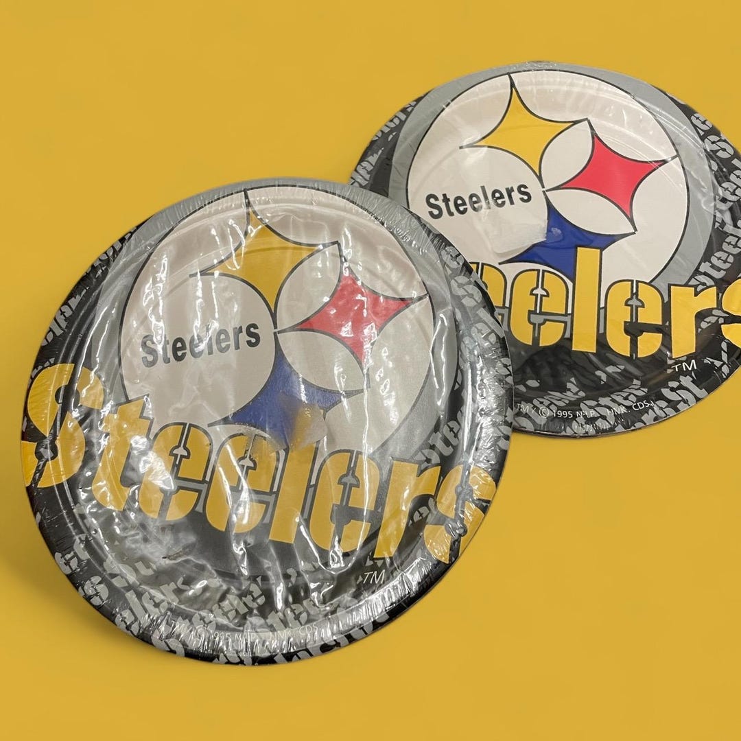 Team NFL Hallmark Steelers Footabll Snack Paper Plates - Sealed ...