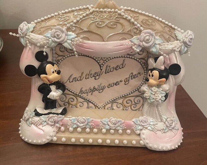 Vintage Mickey Mouse and Minnie Wedding Heavy Resin Decorative Picture ...