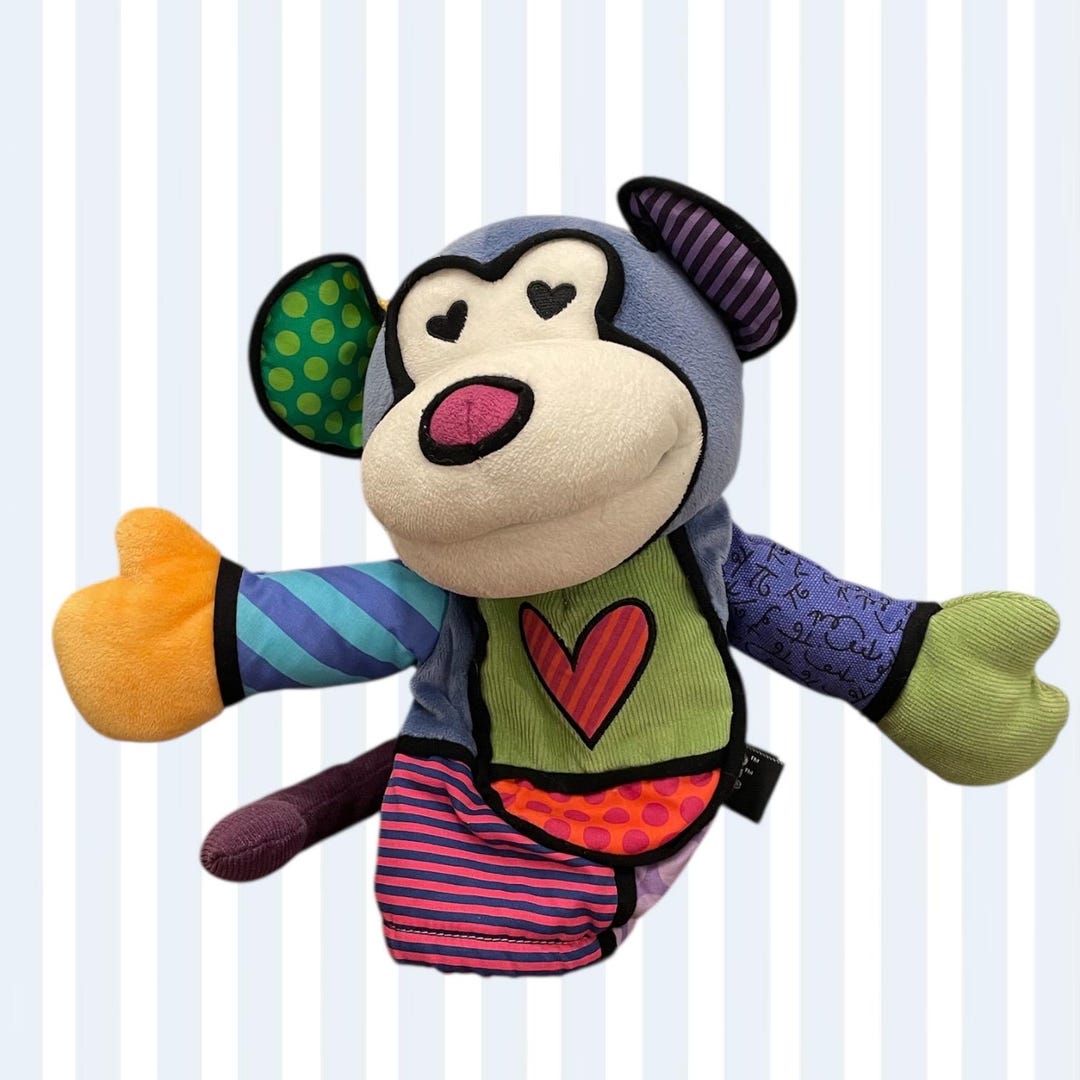 RARE Vintage Enesco Matisse the Monkey Hand Puppet - Britto Popplush ...