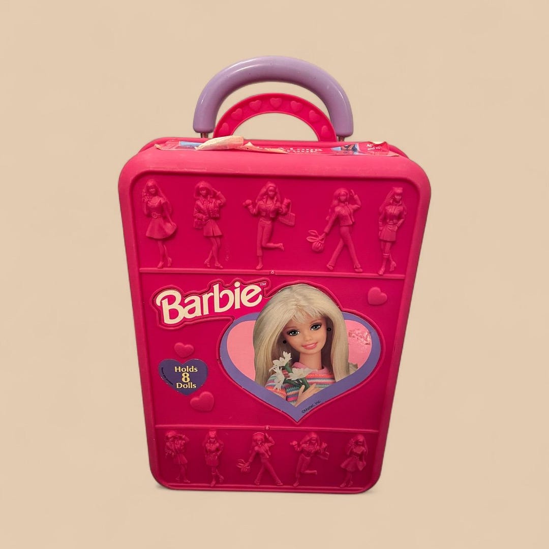 Retro 1998 Traveling Barbie Storage Rolling Case - Holds 8 Barbies ...