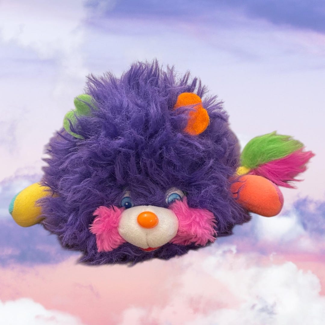 Retro 80s Baby Popples “puffling” Dark Purple Plush Toy - Mattel ...