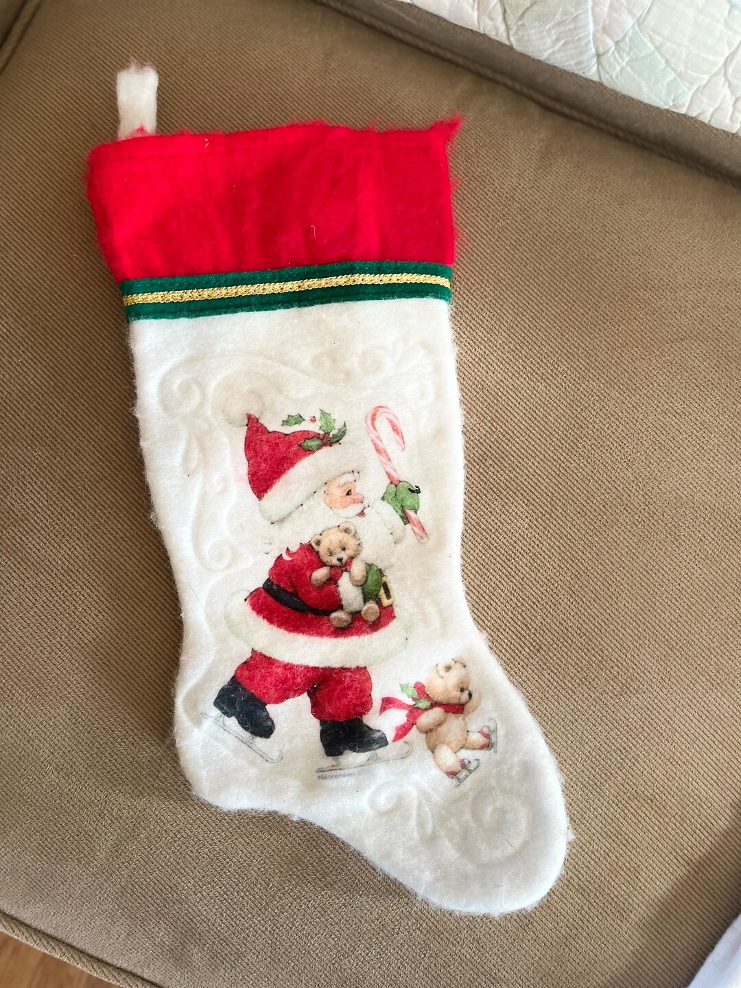 Vintage Morehead Inc. Santa Claus Christmas Felt Stocking - Etsy UK
