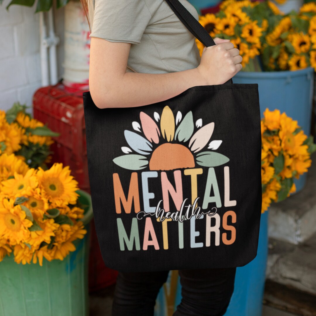 Canvas Tote Bag, Mental Health, Mental Health Gift, Shopping Bag ...