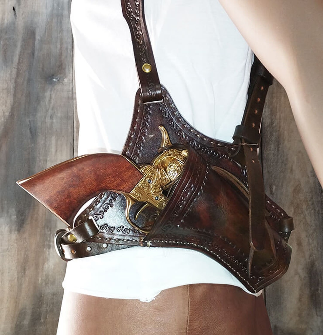 Handcrafted Leather Shoulder Holster – Custom Fit – Western & Practical ...