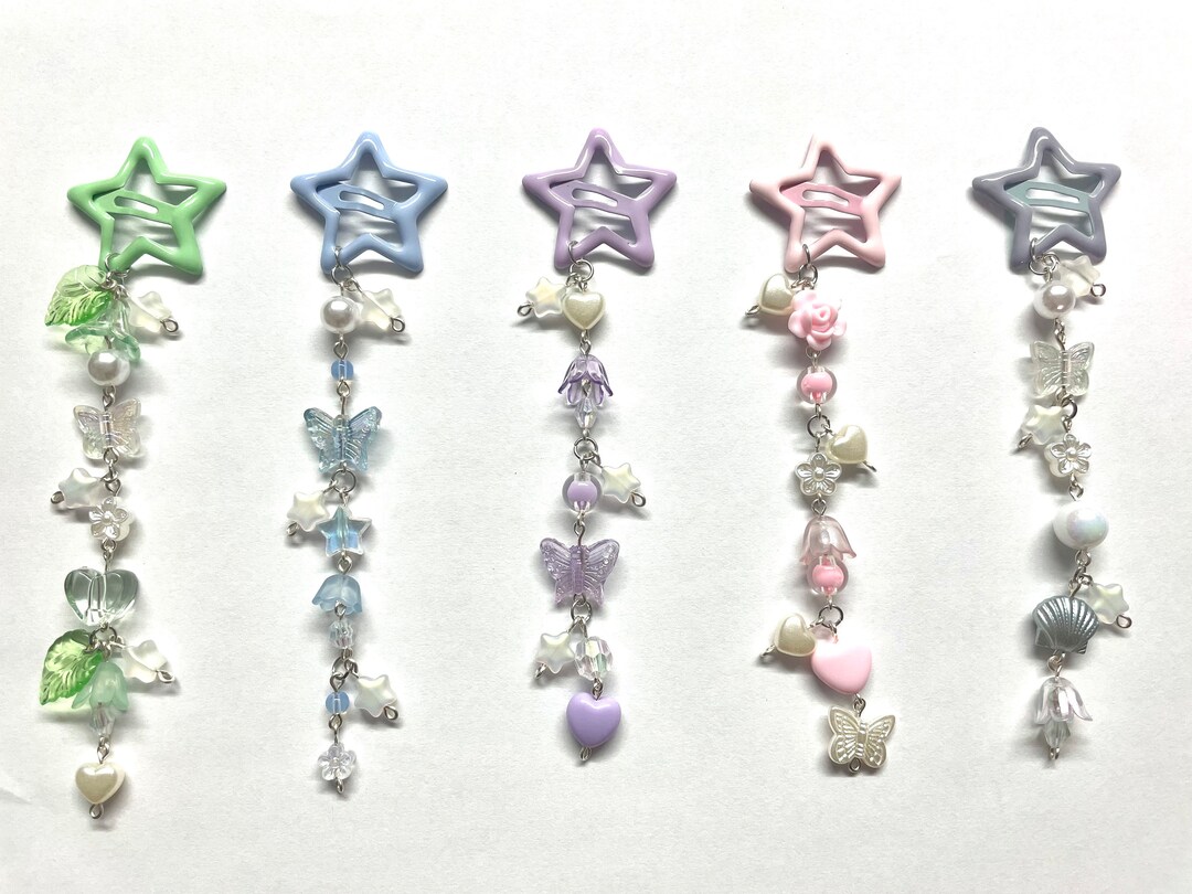 Star Clips With Beaded Charms - Etsy