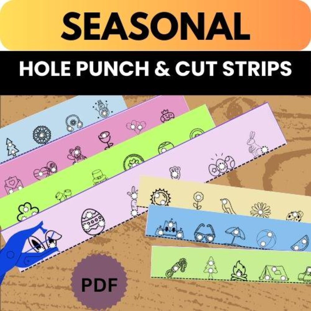 Seasonal Hole Puncher Worksheet, Fine Motor, Hole Punch Activities for ...