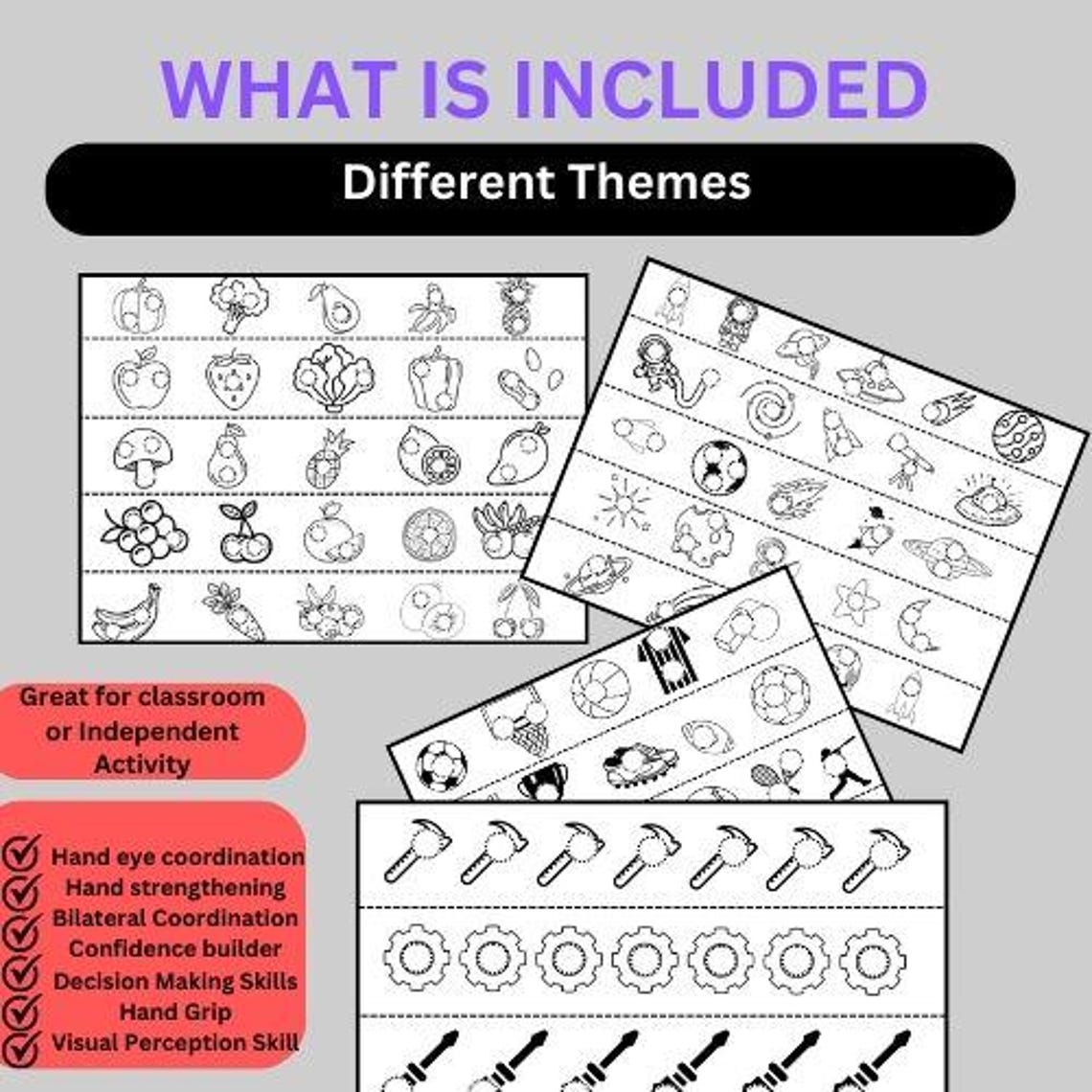 Hole Punching Activity Bundle, Printable, Hole Punch, Preschool ...