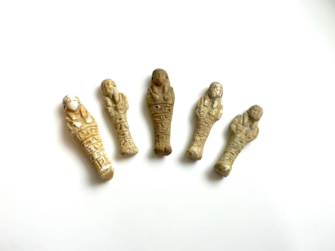 Set of 5 Ushabti Statues Ancient Egyptian Funerary Figurine Handmade ...