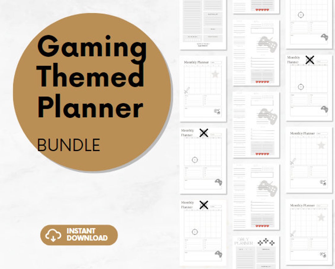 Gaming Themed Printable Planner Game Daily Weekly Yearly Planner Gamer ...