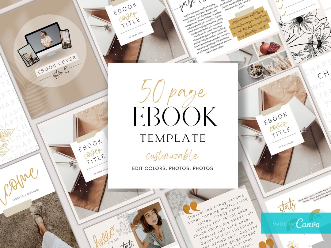 50-page Ebook Template, Customizable Canva Layout (digital Download) - Etsy