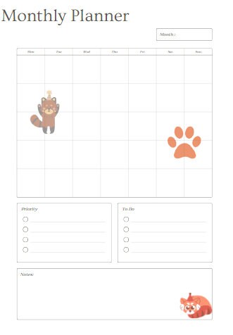 Red Panda Themed Printable Planner Red Panda Daily Weekly Yearly ...