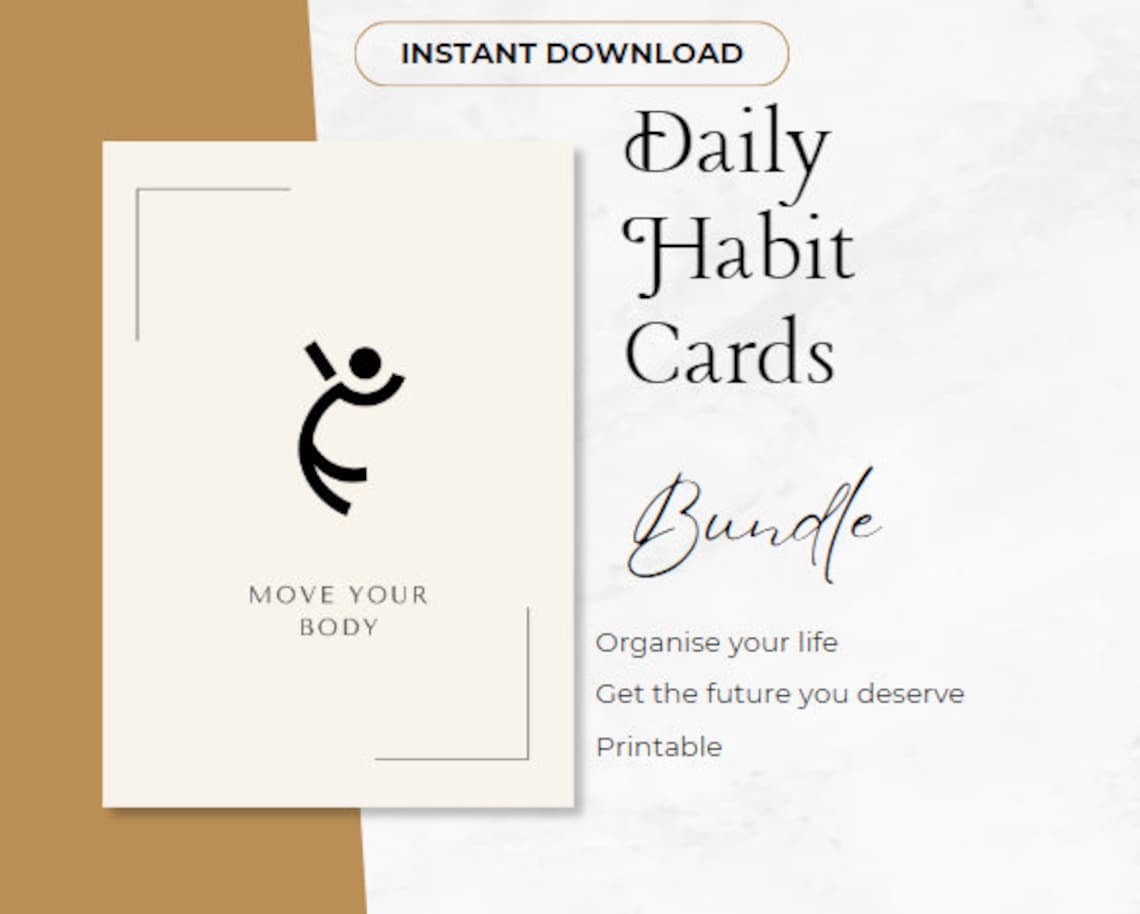 Daily Habit Cards: Wellness Prompt Printable (PDF) - Etsy