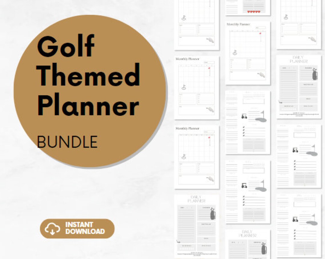 Golf Themed Printable Planner Golf Daily Weekly Yearly Planner Sport ...