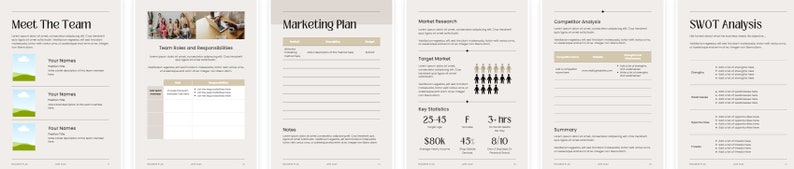 Business Plan Workbook Template, Canva Editable (digital Download) - Etsy
