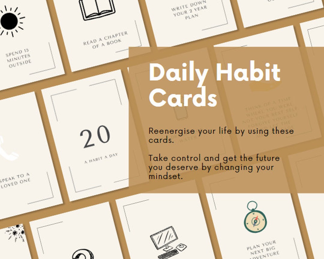 Daily Habit Cards: Wellness Prompts for Personal Growth (PDF) - Etsy