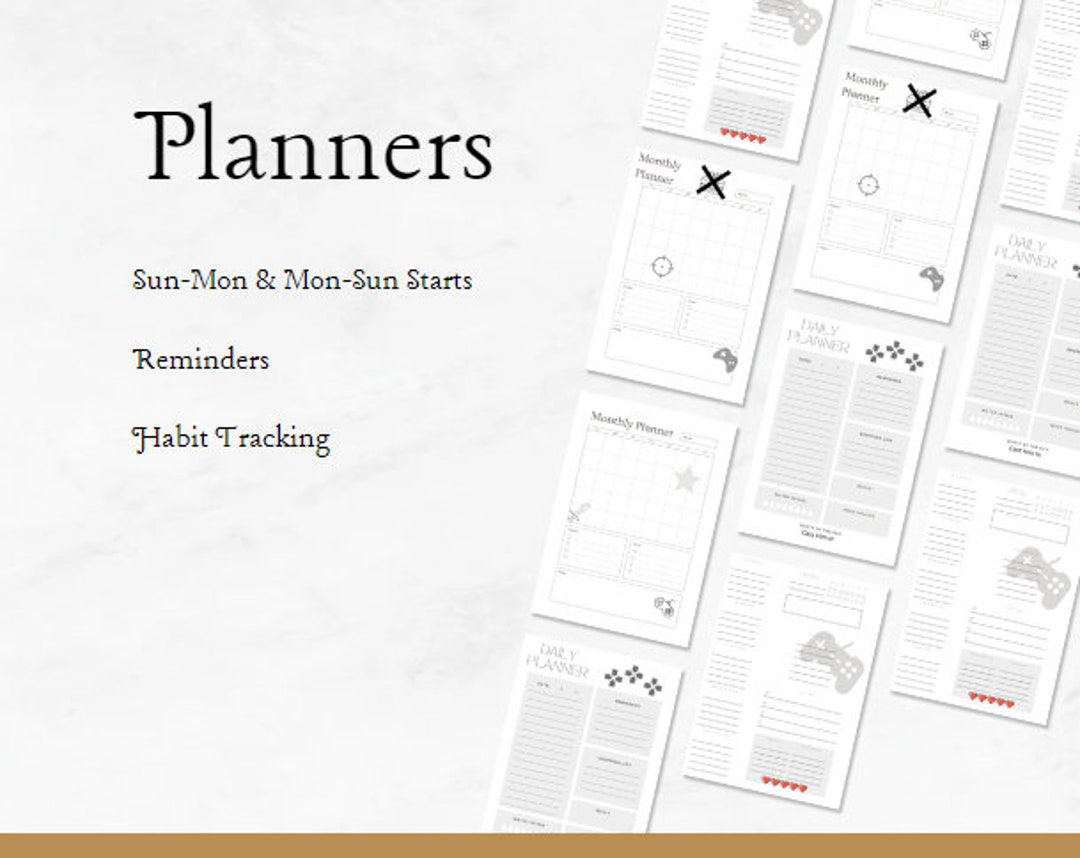 Gaming Themed Printable Planner Game Daily Weekly Yearly Planner Gamer ...