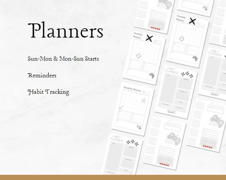 Gaming Themed Printable Planner Game Daily Weekly Yearly Planner Gamer ...