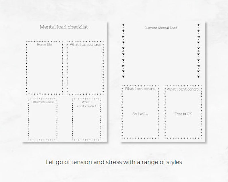 Mental Load Checklist Mental Health Crisis Mindfulness Sheets Stress ...