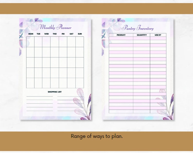 Floral Meal Planner Bundle, Weekly Menu, Recipes (canva Template) - Etsy