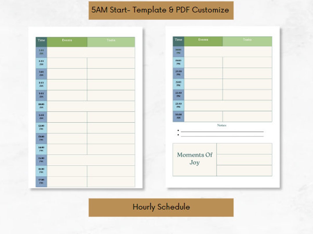 Weekly Hourly Planner Printable Daily Hourly Schedule Time Planning ...