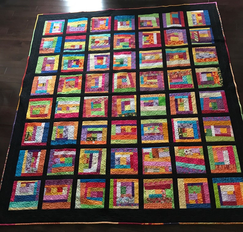 Modern Scrappy Quilt - Etsy