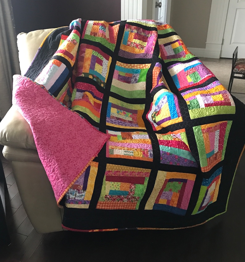 Modern Scrappy Quilt - Etsy