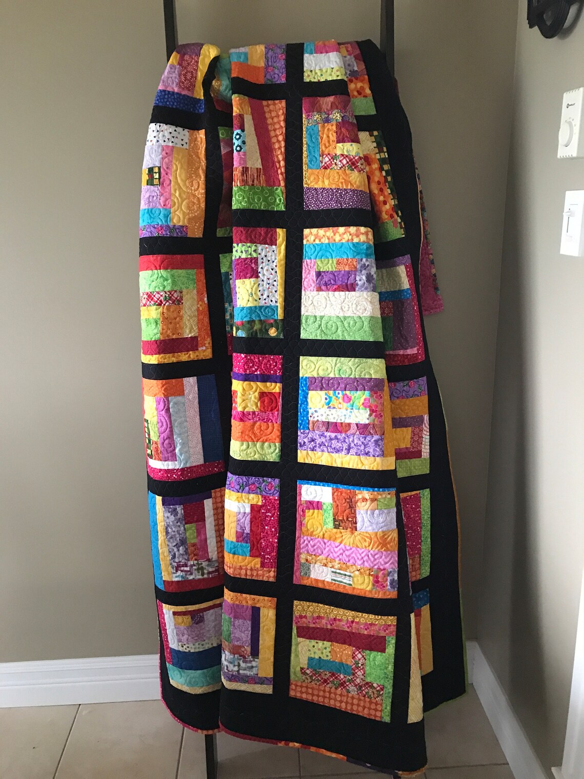 Modern Scrappy Quilt - Etsy