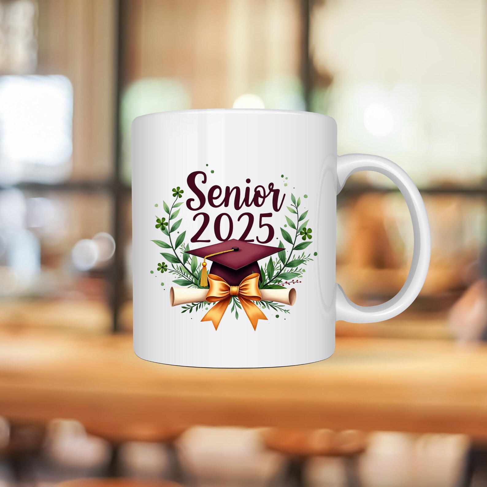 Senior 2025 Graduation PNG, Maroon Gold Cap Clipart, Graduation Hat ...