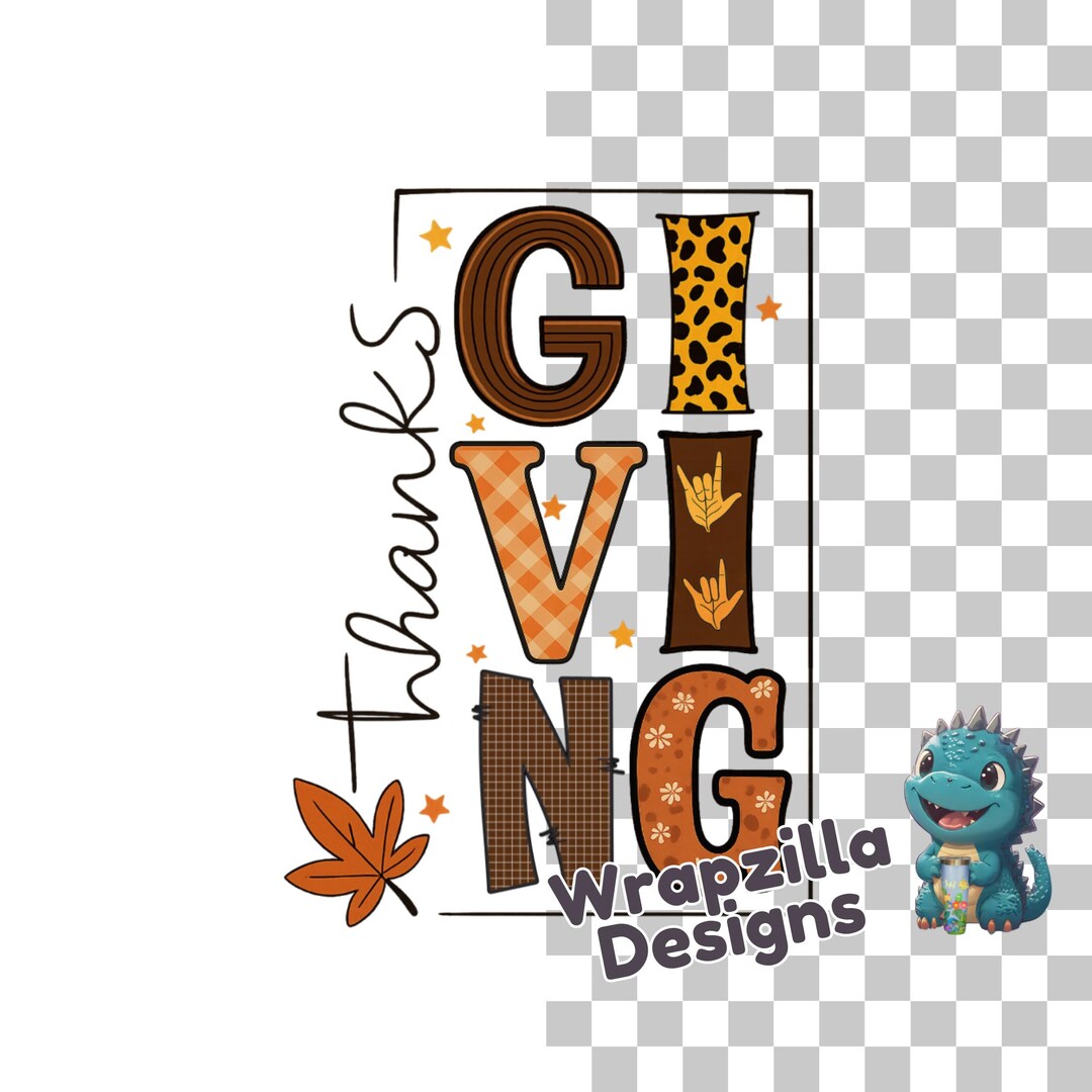 Thanksgiving ASL I Love You PNG: Leopard Print Fall Clipart (digital ...