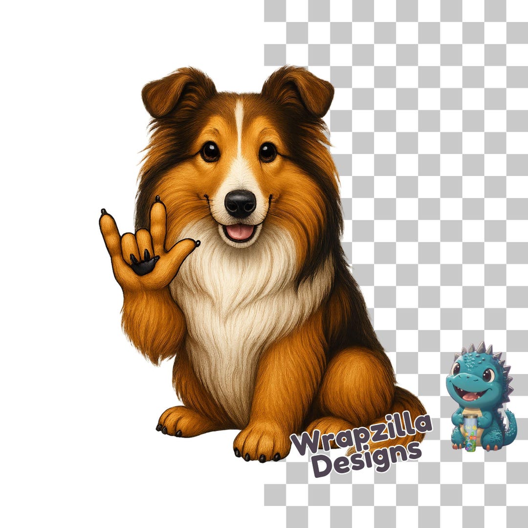 Collie ASL I Love You PNG: Deaf Awareness, Therapy Dog Sublimation - Etsy