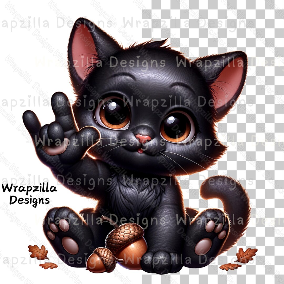 Black Cat ASL, I Love You Clip Art, Halloween PNG, American Sign ...