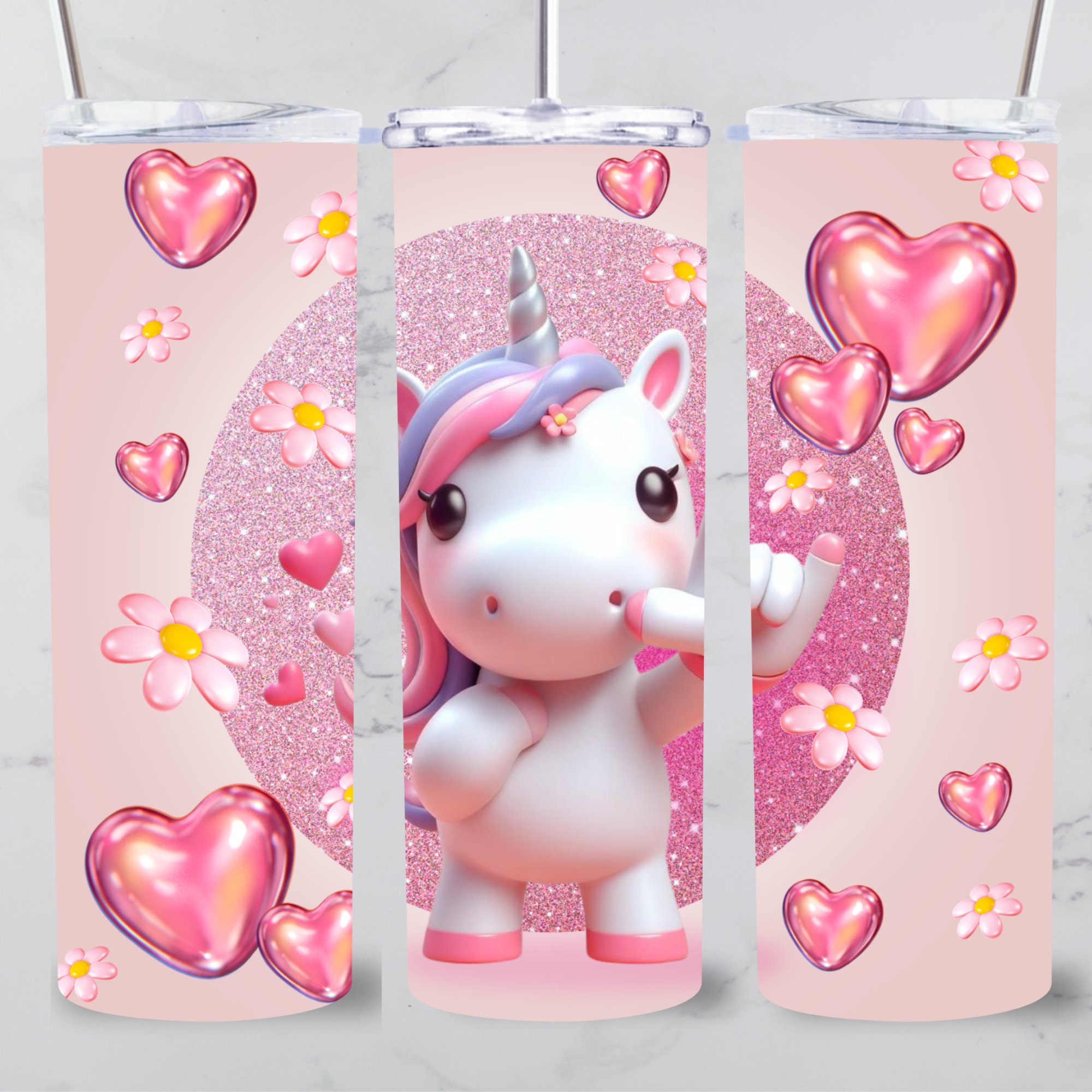 ASL Tumbler Wrap American Sign Language Ily Unicorn Flowers 20oz Skinny ...