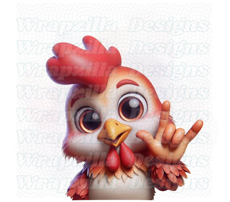 ASL Tumbler Wrap American Sign Language Ily Baby Chicken Rooster 20oz ...
