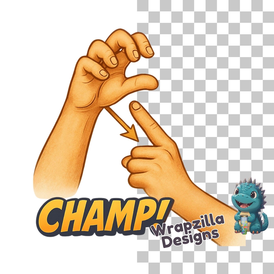 ASL CHAMP Clipart PNG, Deaf Slang Sign Language Illustration ...
