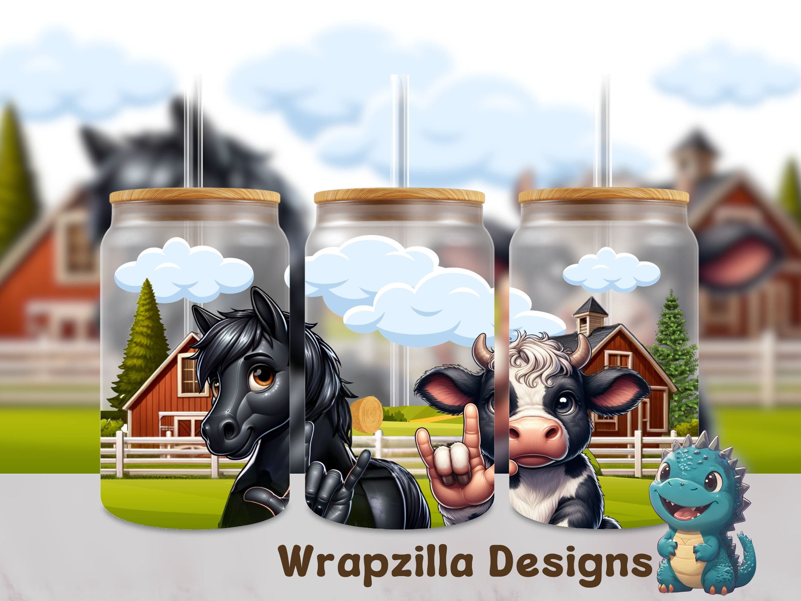 Farm-themed Frosted Glass Sublimation Design - "i Love You" in ASL ...