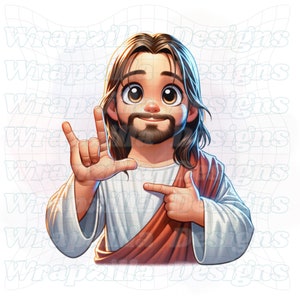 ASL Tumbler Wrap American Sign Language Kids' Cartoon Jesus Ily 20oz ...