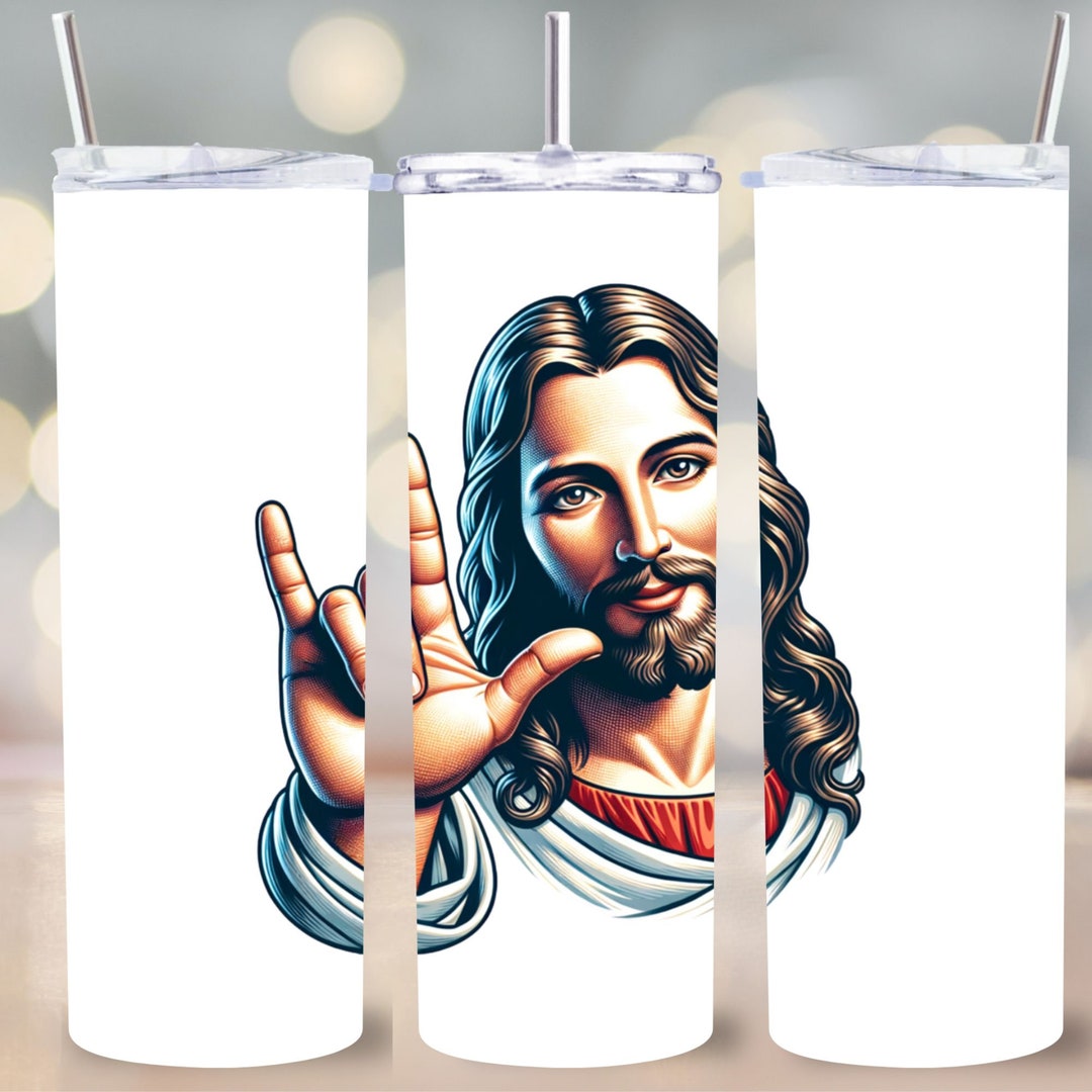 ASL Tumbler Wrap American Sign Language Jesus Ily 20oz Skinny ...