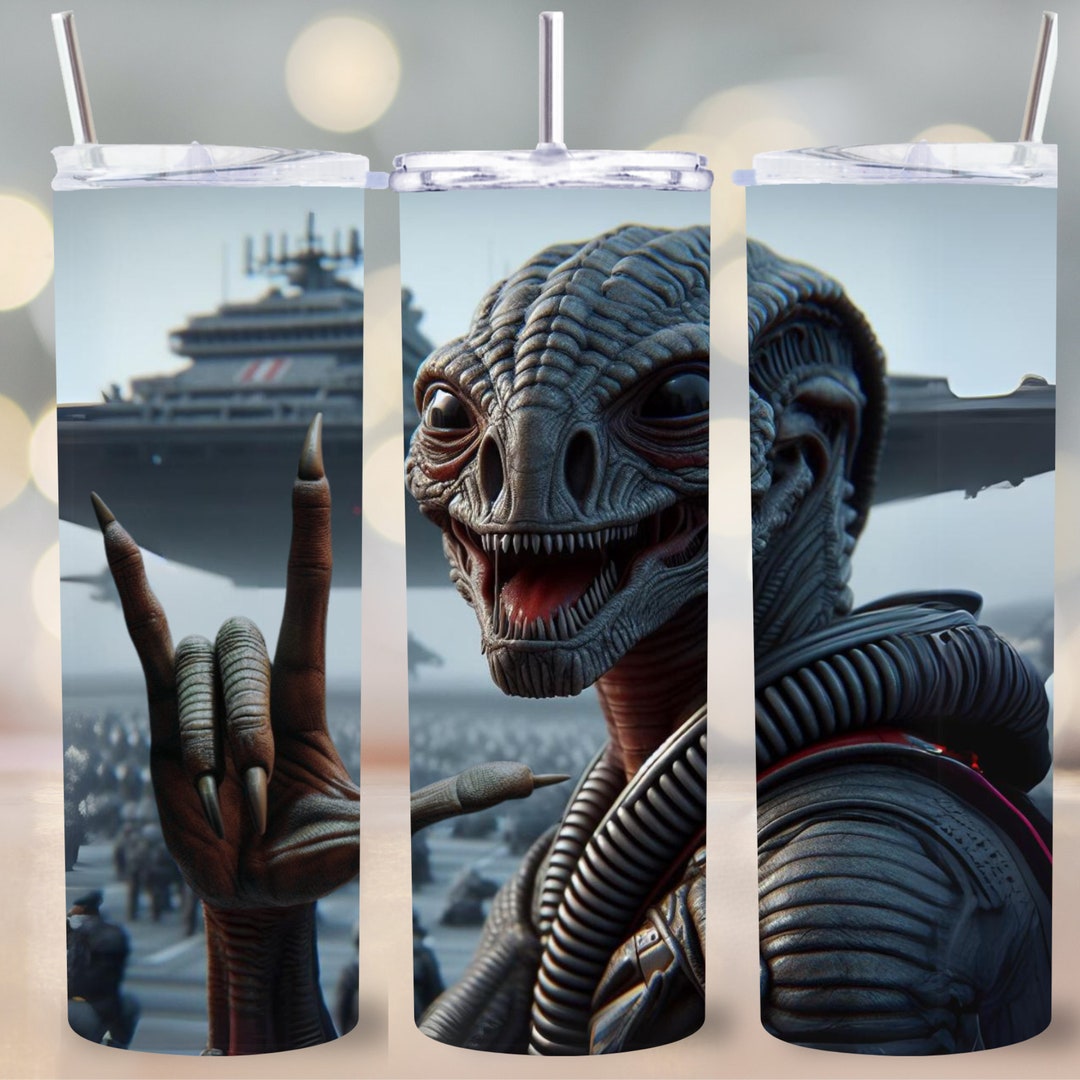 ASL Tumbler Wrap American Sign Language Ily Alien 20oz Skinny ...