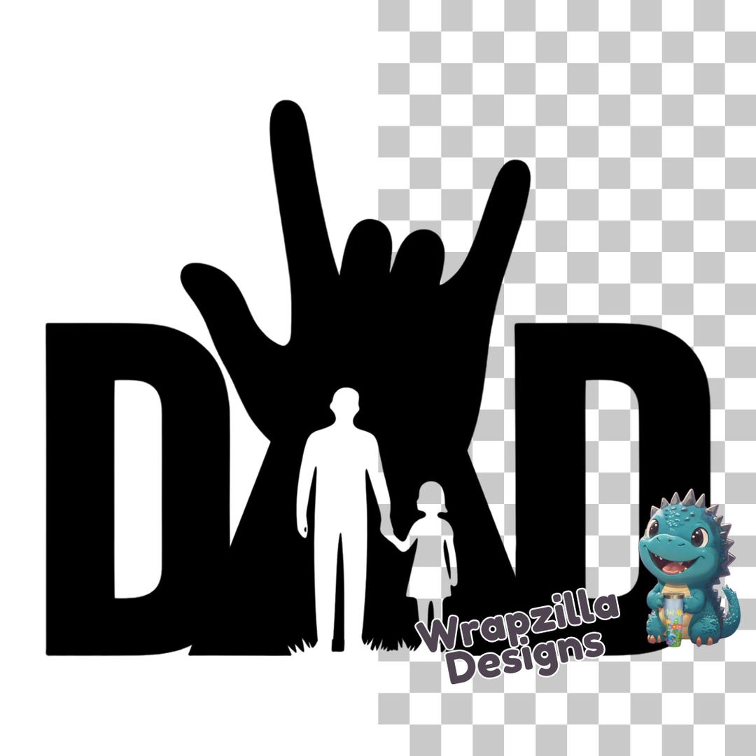 DAD Silhouette Clipart PNG, Father and Daughter I Love You Sign ...