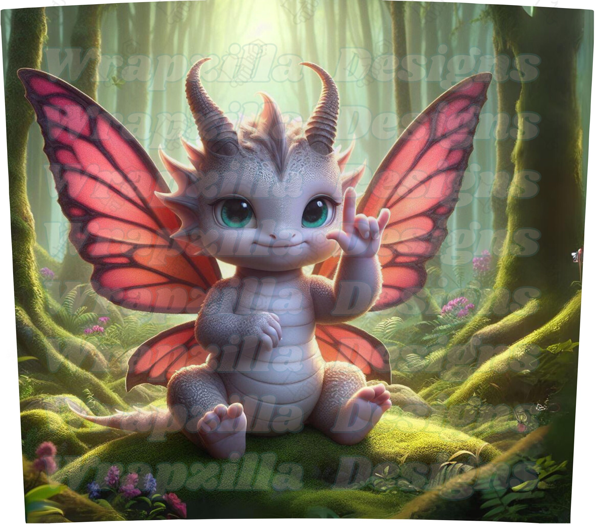 ASL Tumbler Wrap American Sign Language Ily Dragon 20oz Skinny ...