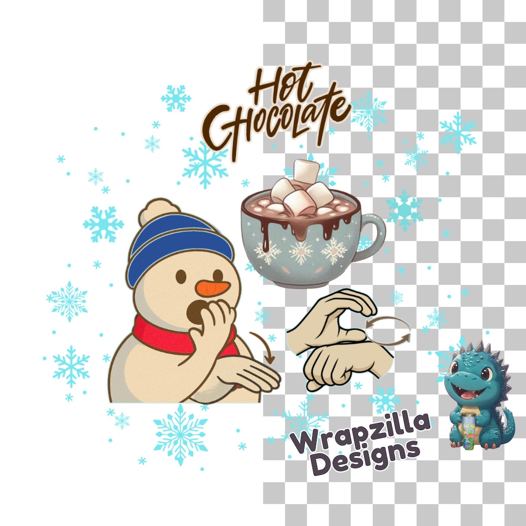 ASL Hot Chocolate Snowman PNG Clipart: Winter Sign Language (digital ...