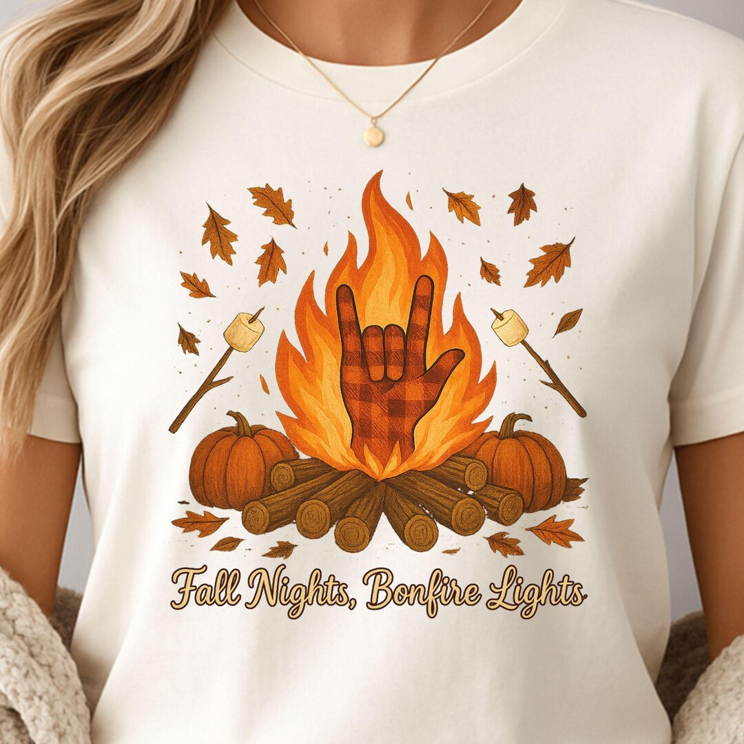 ASL Bonfire PNG, Fall I Love You Hand Sign, Autumn Sublimation Download ...