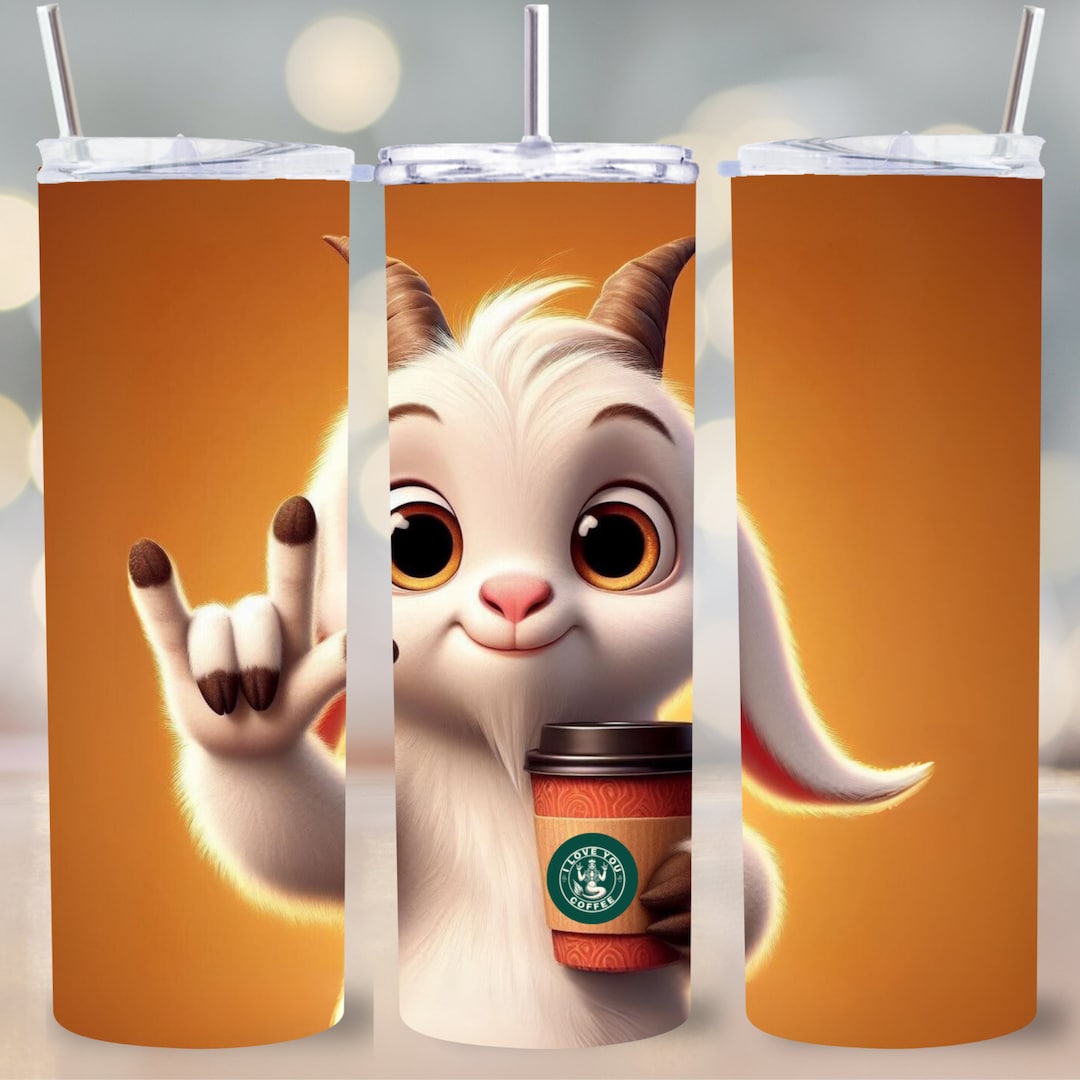 ASL Tumbler Wrap American Sign Language Ily Goat 20oz Skinny ...