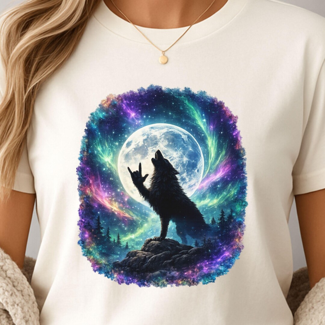 ASL Wolf Moon PNG : Deaf Sign Language I Love You Hand, Northern Lights ...