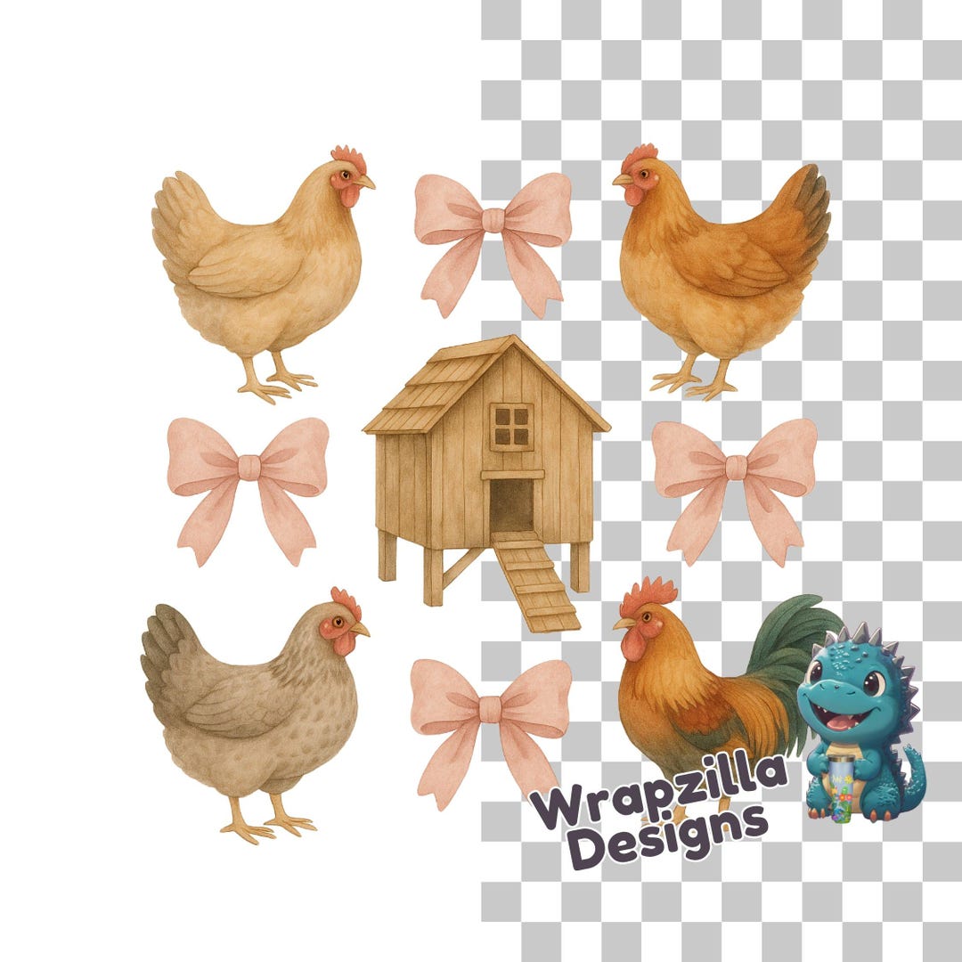 Cottagecore Chicken Clipart Bundle: Farm Animal Pngs for Nursery Art ...