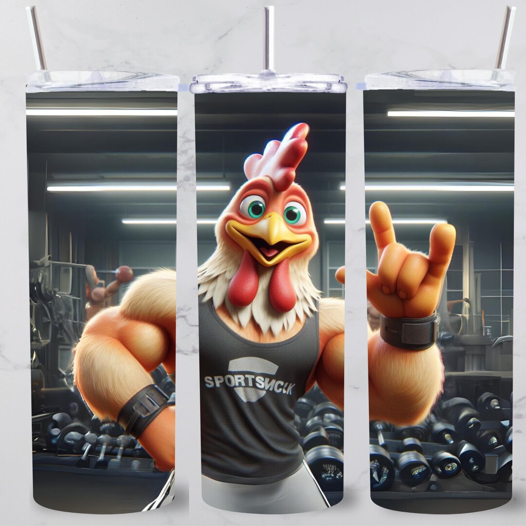 ASL I Love You Tumbler Wrap: Bodybuilder Rooster Design (digital ...