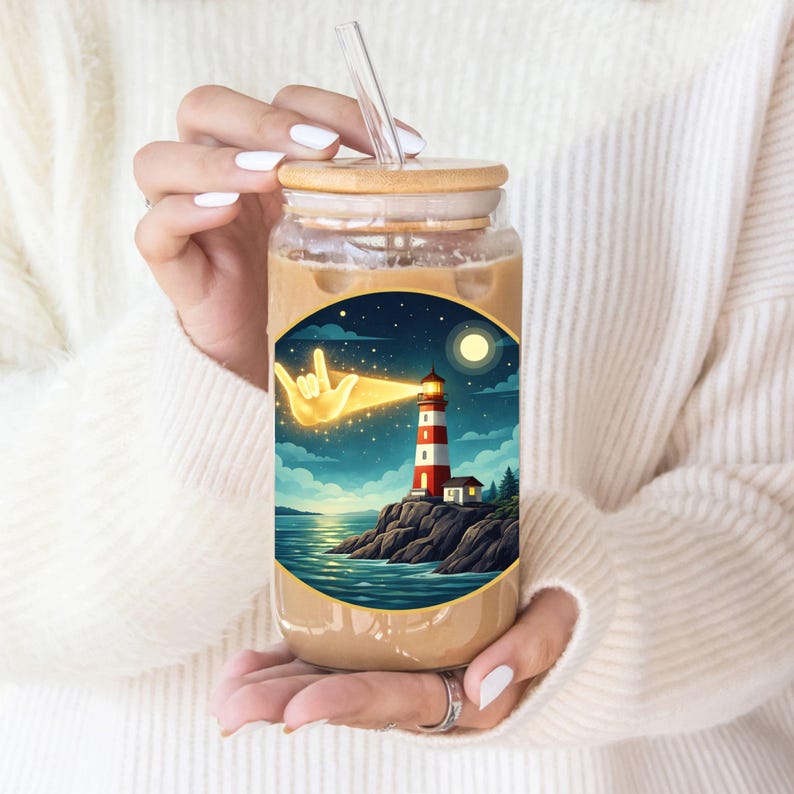 ASL I Love You Lighthouse Clipart, Deaf Awareness Art (digital Download ...