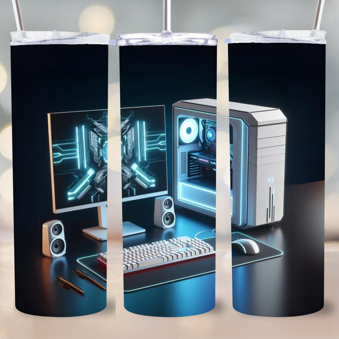 Computer Tumbler Wrap Gamer PC Art 20oz Skinny Sublimation Design ...